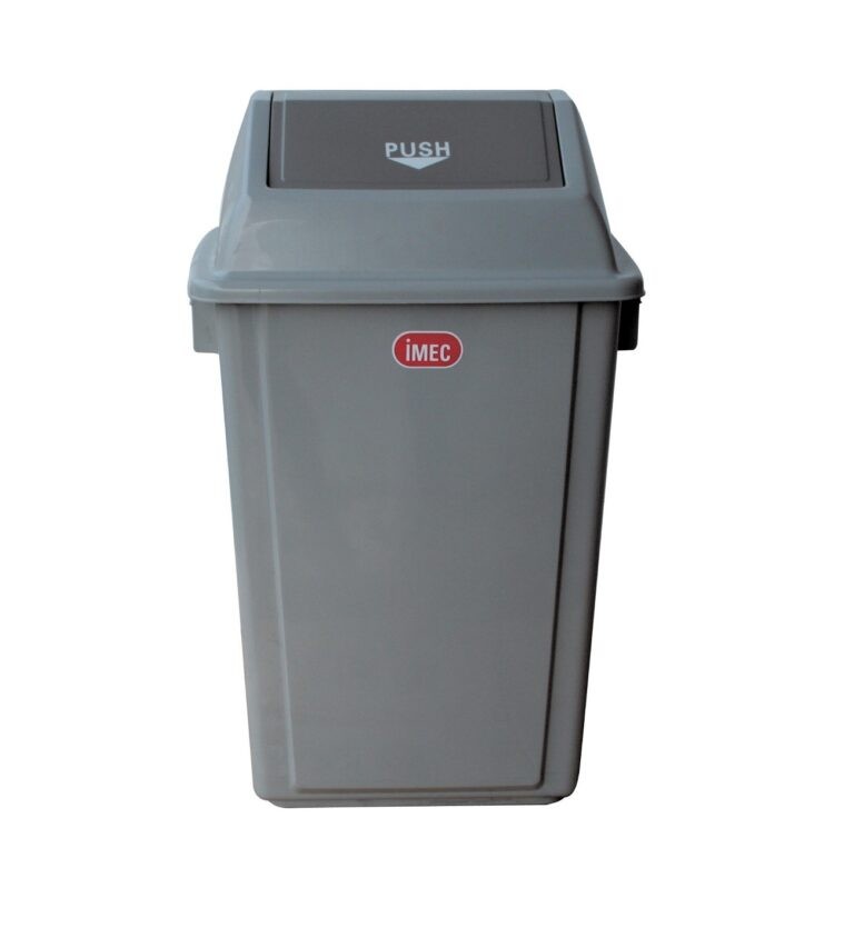IMEC PP060 Flap Top Rubbish Bin, 60L, Grey - iMEC