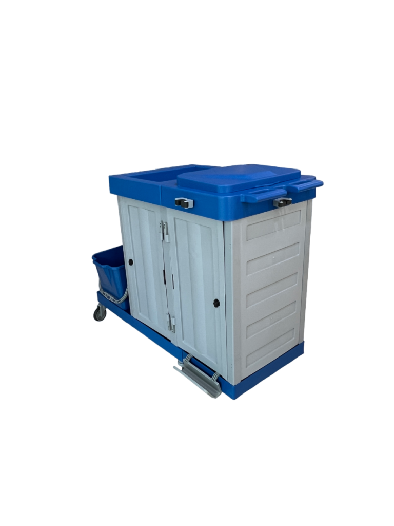 IMEC MX202 -JANITOR CART WITH LID,DOOR,DOUBLE BUCKET,DOWN PRESS WRINGER ...