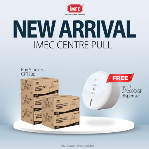 IMEC CPT200 - CENTRE PULL TISSUE ROLL 2 ply (12 Roll/box) | iMEC HQ